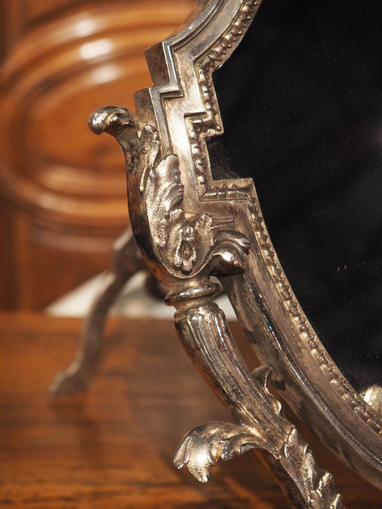 Antique Silvered Bronze Table Mirror from France, circa 1890 For Sale ...