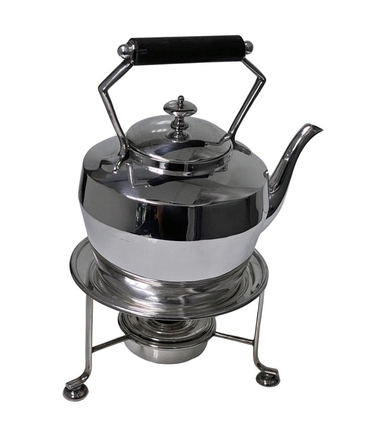Antique Silverplate Tea Kettle on stand English C. 1883 For Sale at 1stDibs