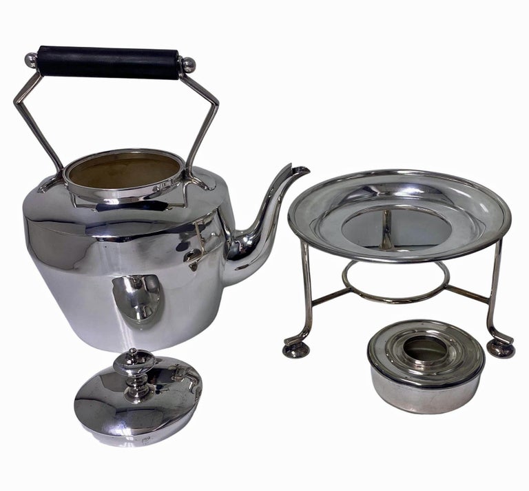 Antique Silverplate Tea Kettle on stand English C. 1883 For Sale at 1stDibs