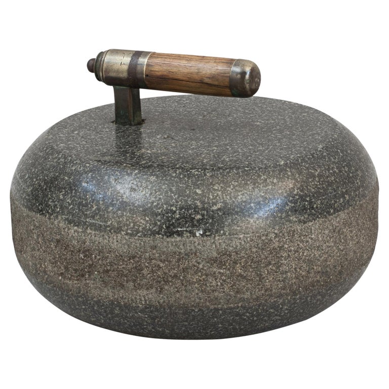 Antique Single-soled Curling Stone With Handle For Sale at 1stDibs