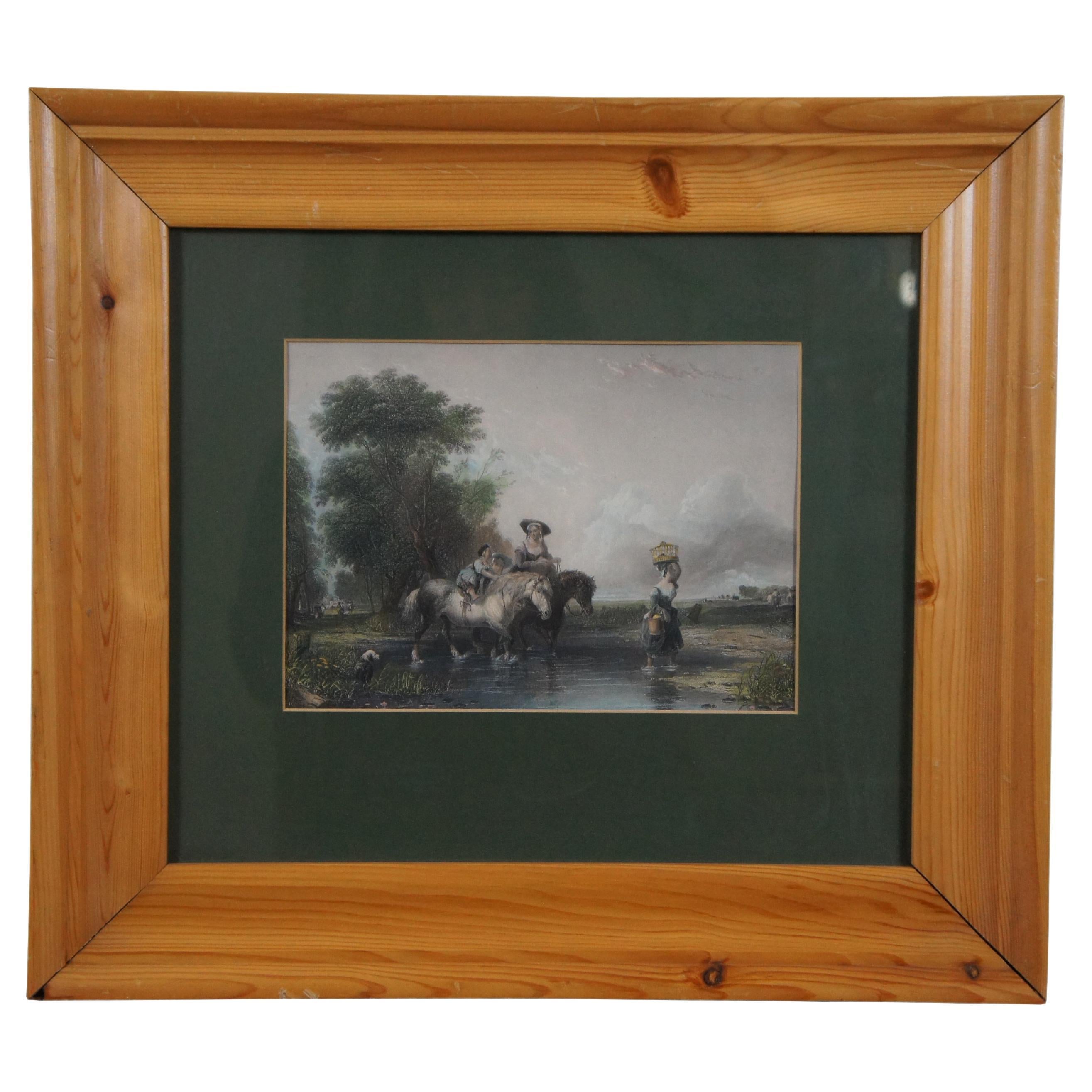 Antique Sir Augustus Wall Callcott Returning from Market Hand Colored ...