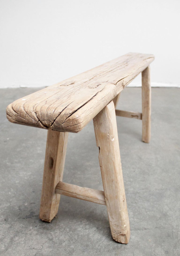 Antique Skinny Elm Bench at 1stDibs