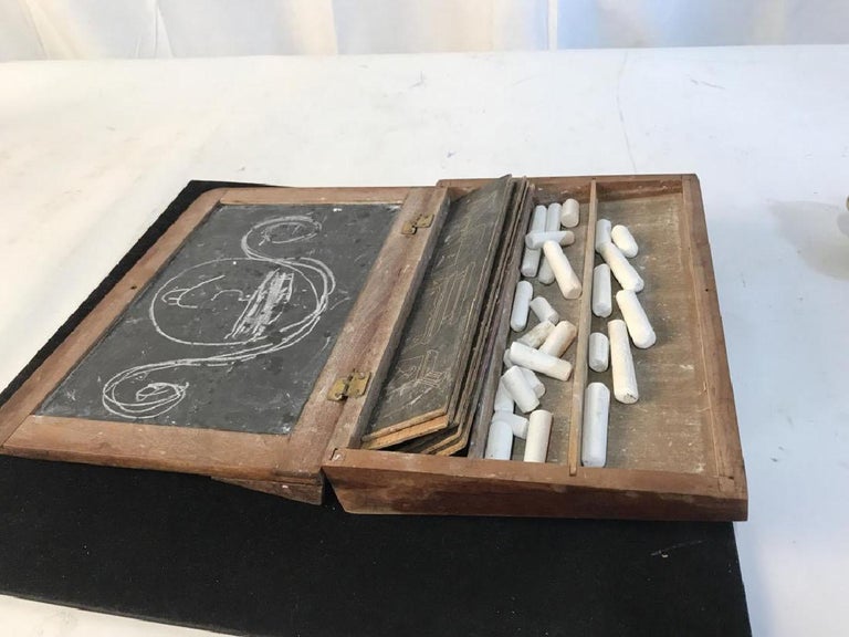 Antique Slate Desk Chalkboard Box at 1stDibs