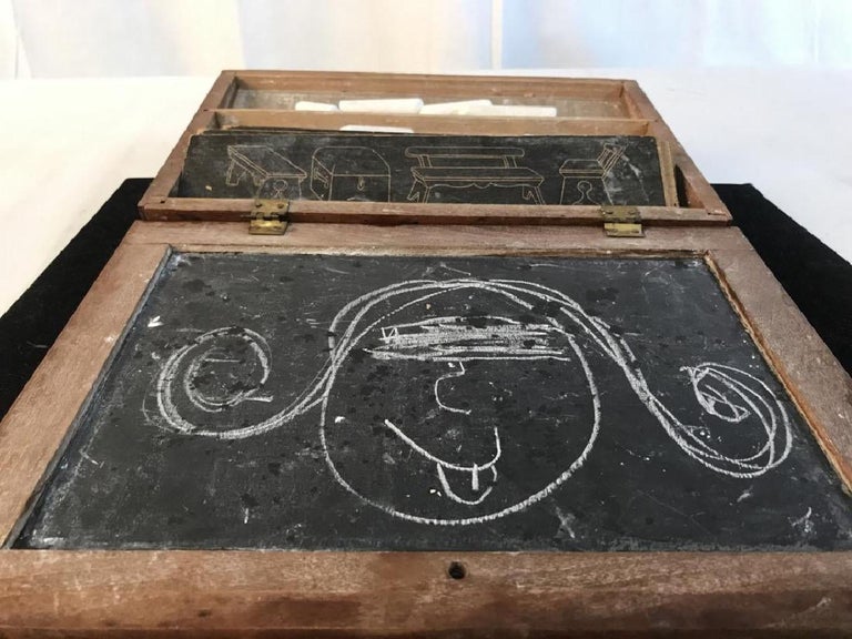Antique Slate Desk Chalkboard Box at 1stDibs