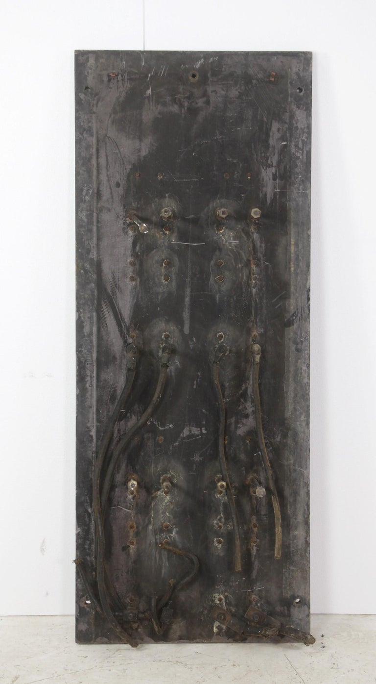 Antique Slate Electric Panel Heavy Duty Copper Breakers For Sale at 1stDibs