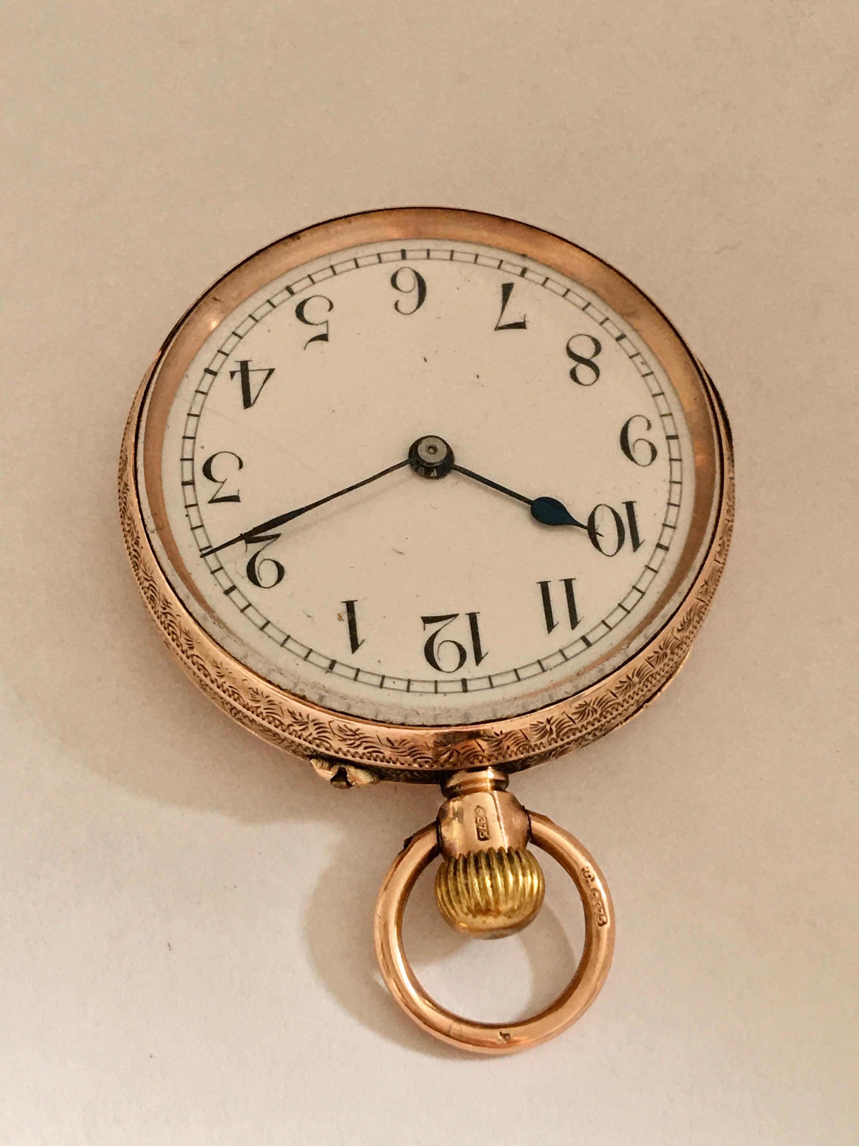 Antique Small 9 Karat Gold Fob / Pocket Watch For Sale at 1stDibs
