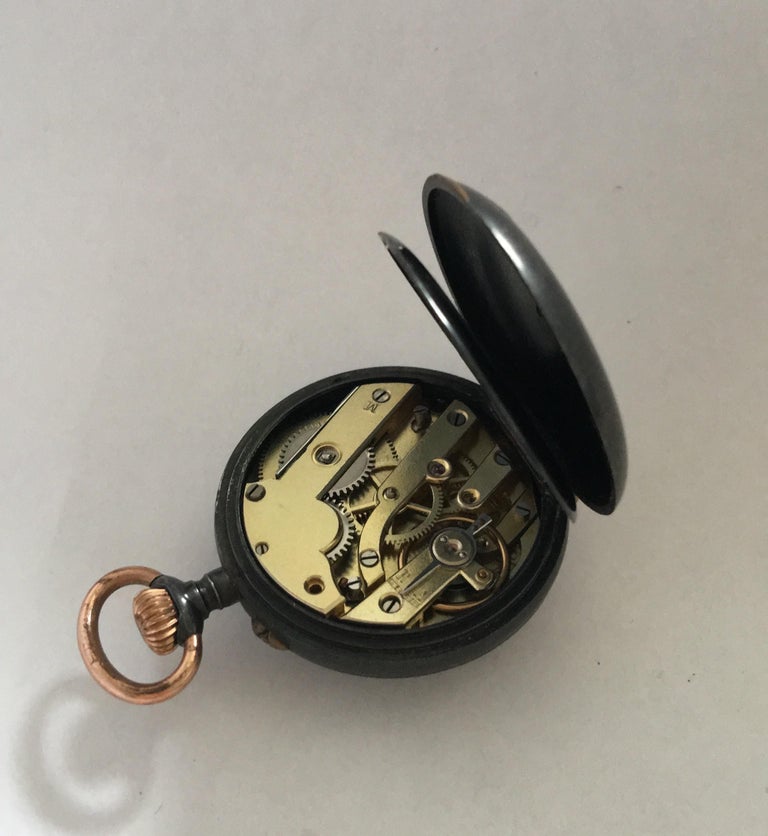 Antique Small Gunmetal Pocket Fob Watch For Sale at 1stDibs | pocket ...