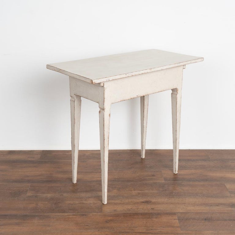 Antique Small Gustavian Side Table with Single Drawer, Painted White ...