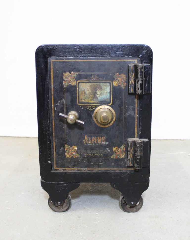 Antique Small Iron Alpine Safe on Wheels at 1stDibs | antique safe on ...