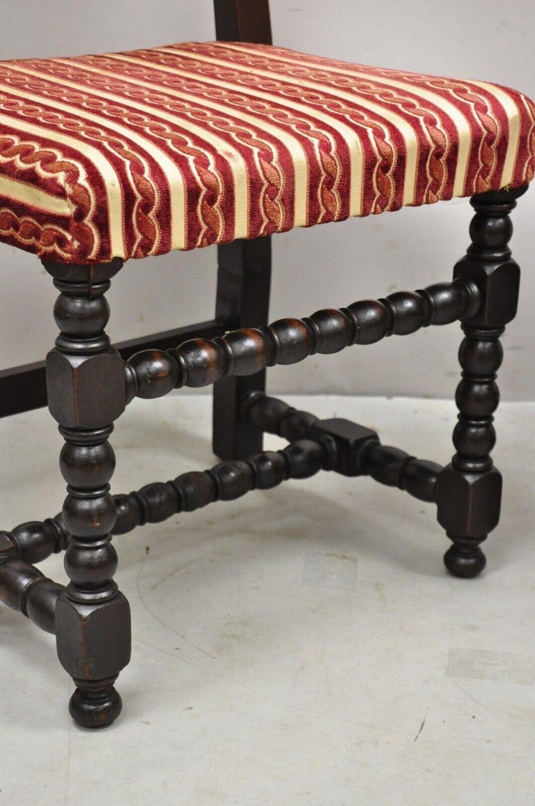 Antique Small Jacobean Style Turn Carved Walnut Accent Side Chairs - a ...