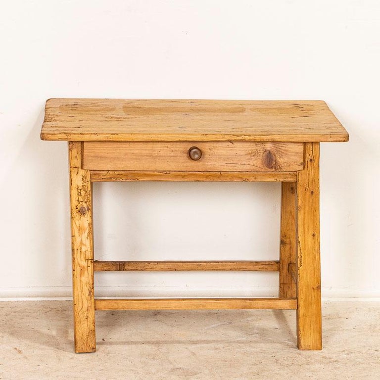 Antique Small Rustic Pine Side Table with Drawer at 1stDibs | rustic ...