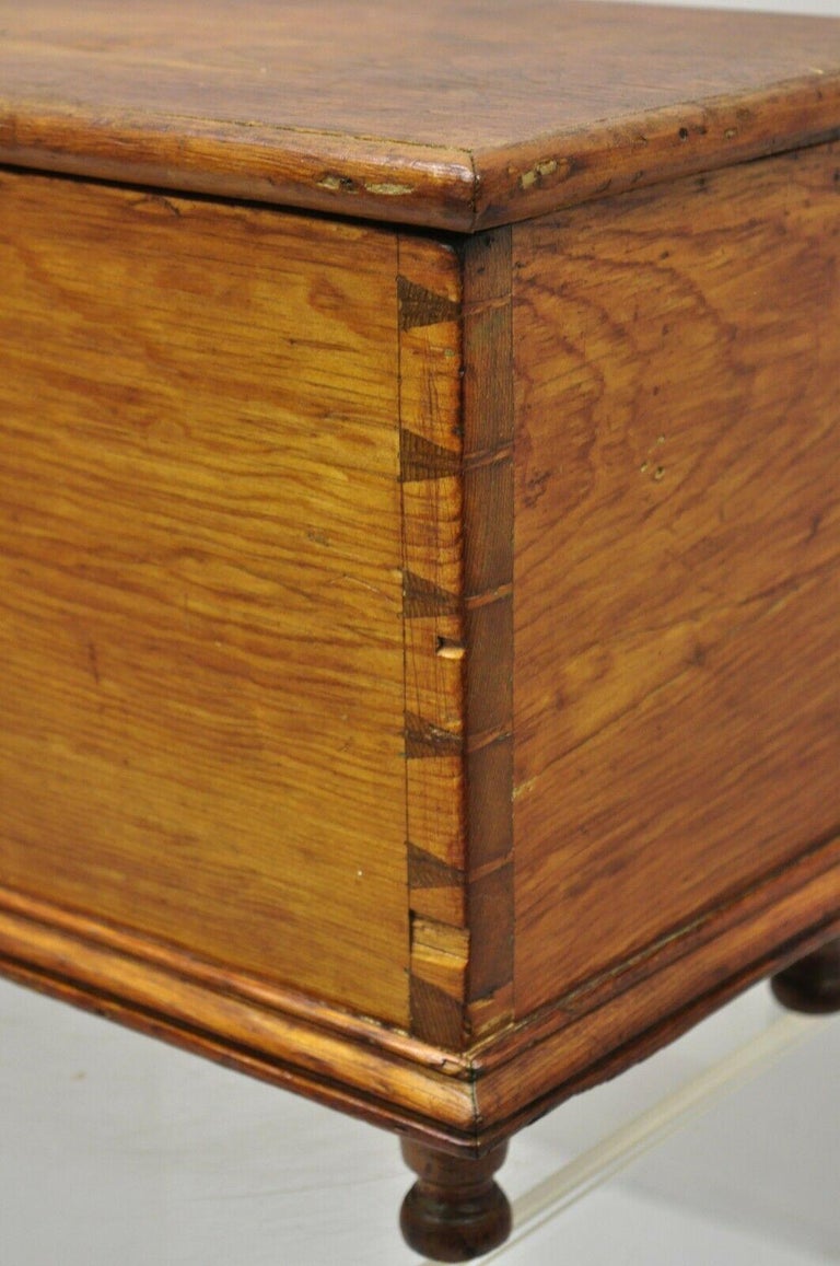 Antique Small Salesman Sample Pine Wood Primitive Blanket Chest Trunk ...