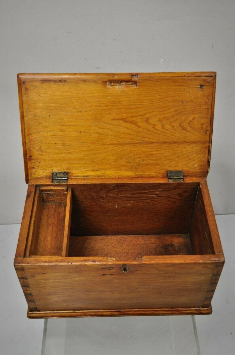 Antique Small Salesman Sample Pine Wood Primitive Blanket Chest Trunk ...