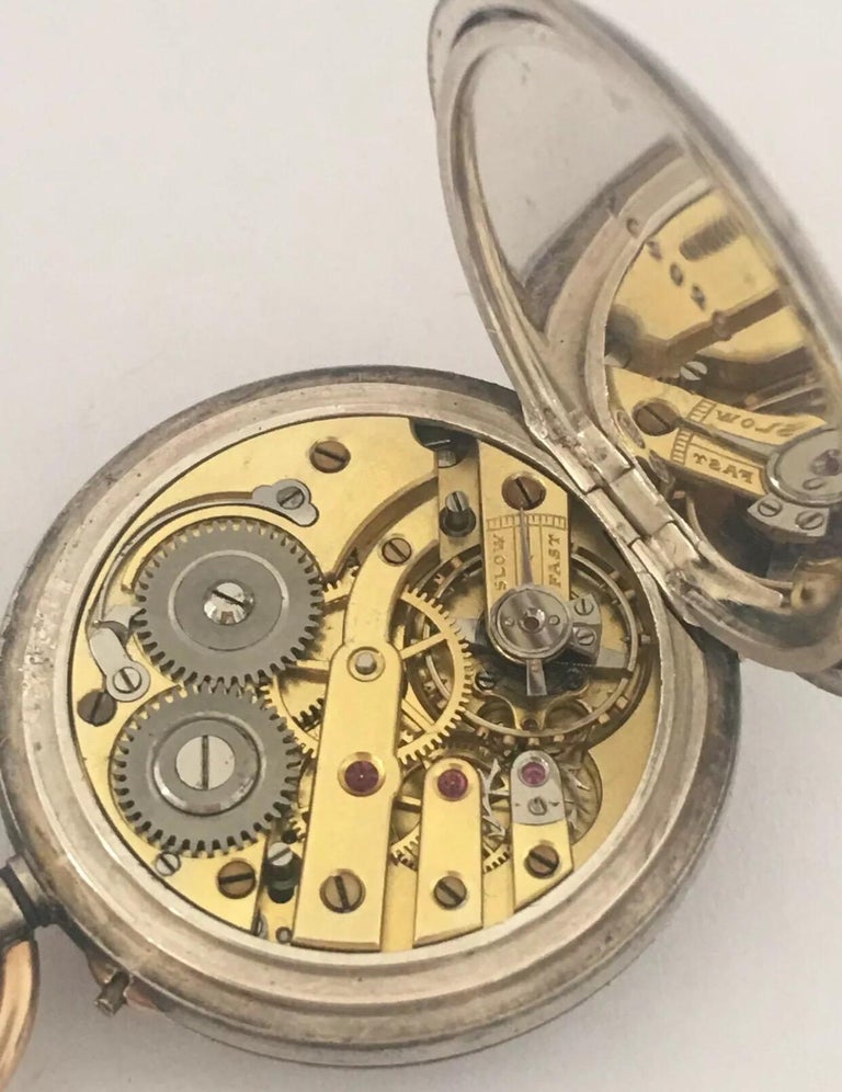 Antique Small Silver Half Hunter Pocket Watch For Sale at 1stDibs