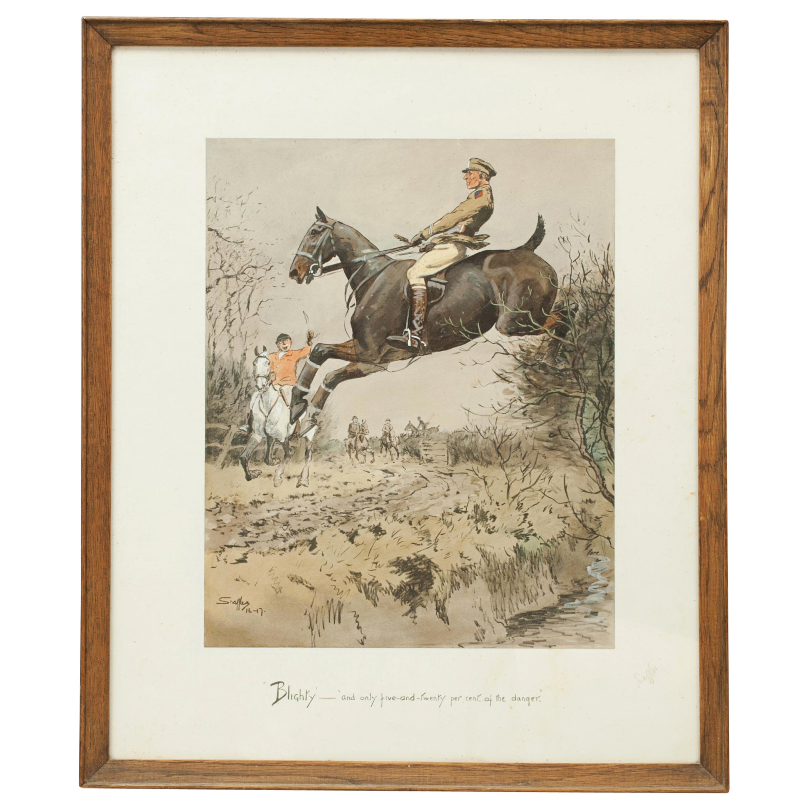 Snaffles WWI Military Print, The Gunner, Good Hunting Old Sportsman at ...