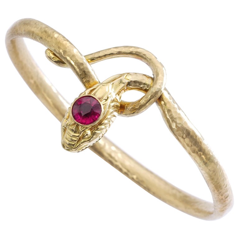 Antique Snake Gold Bangle at 1stDibs