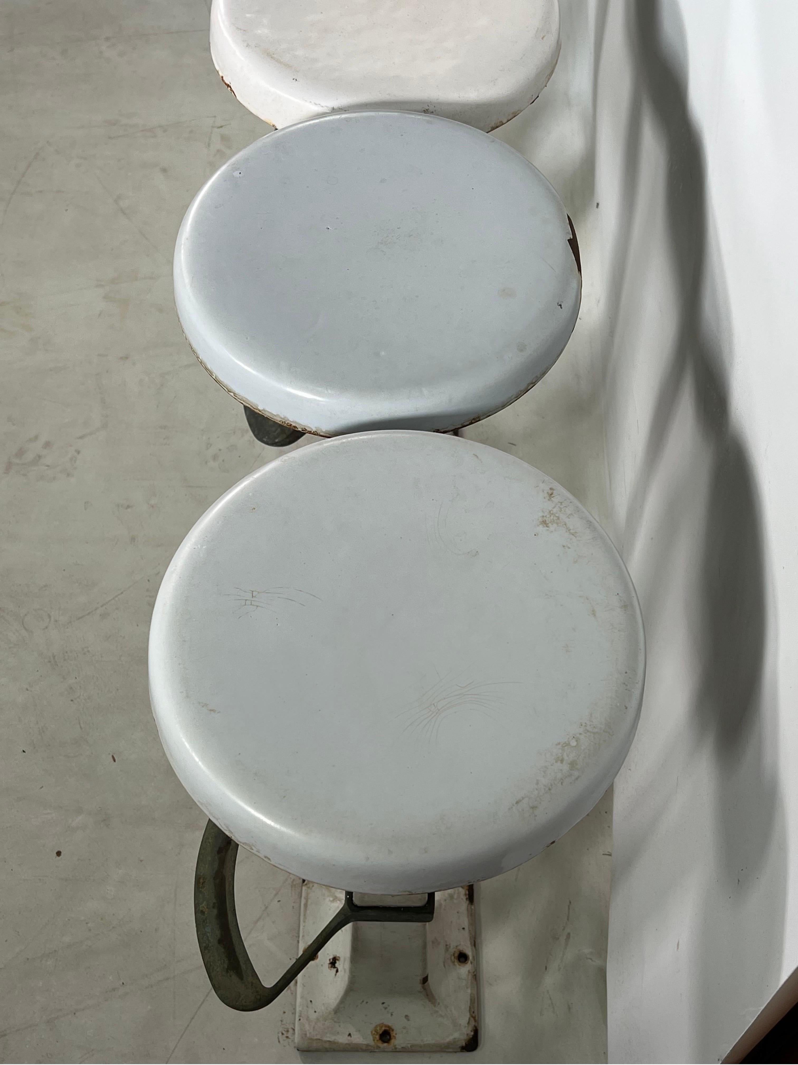Antique Soda Fountain Porcelain Bar Stools, Set of 4 at 1stDibs