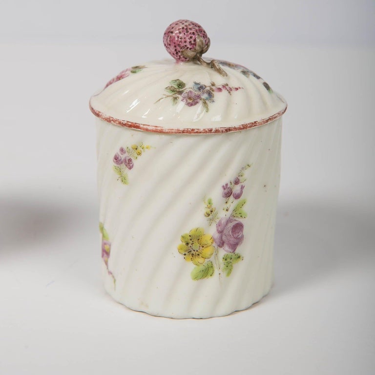 Antique Soft Paste Porcelain Pots by Mennecy Made circa 1750 at 1stDibs