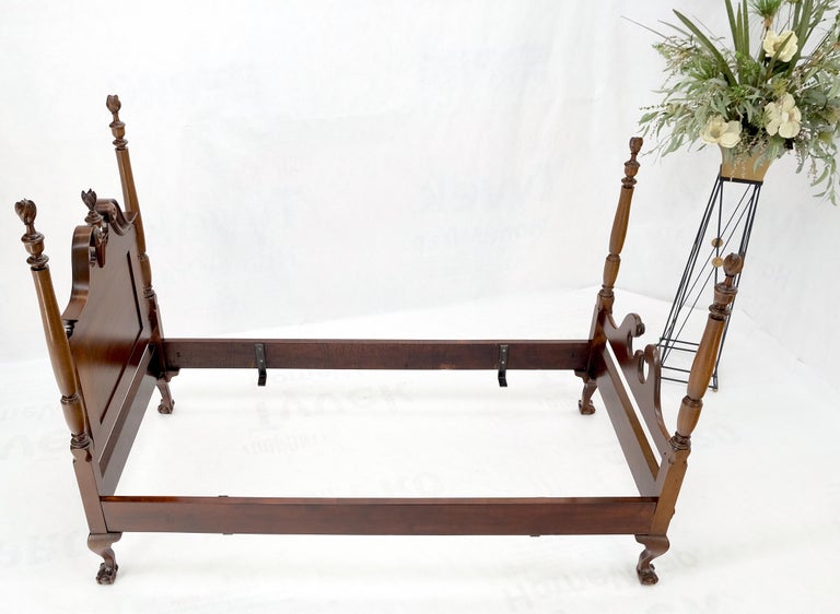 Antique Solid Carved Mahogany Twin Size Poster Complete Bed Mint! For ...