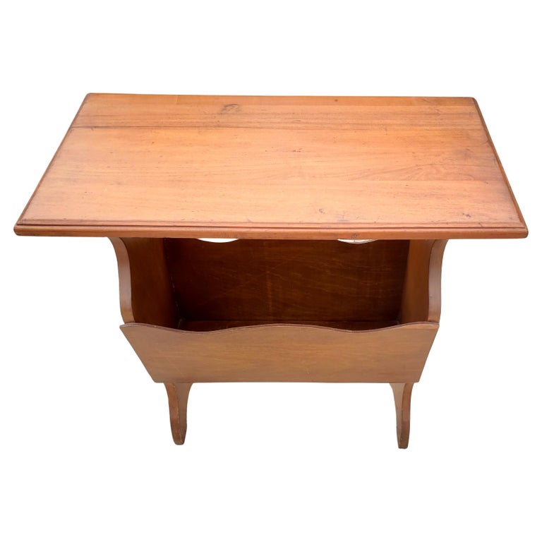 Antique Solid Cherry Side Table/ Magazine Rack/ Stand For Sale at 1stDibs