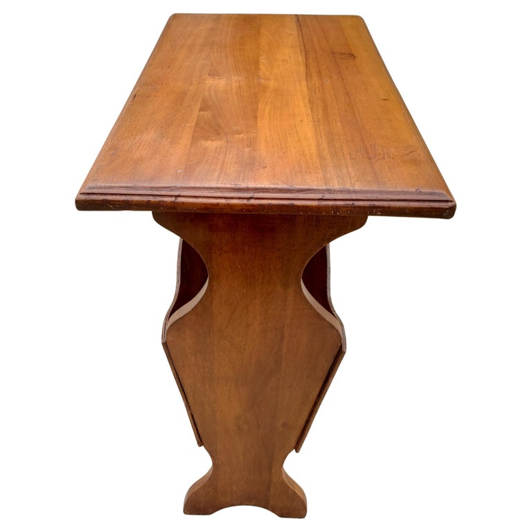 Antique Solid Cherry Side Table/ Magazine Rack/ Stand For Sale at 1stDibs