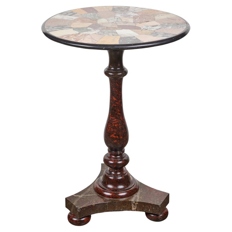 Antique, Solid Marble Pedestal Table For Sale at 1stDibs