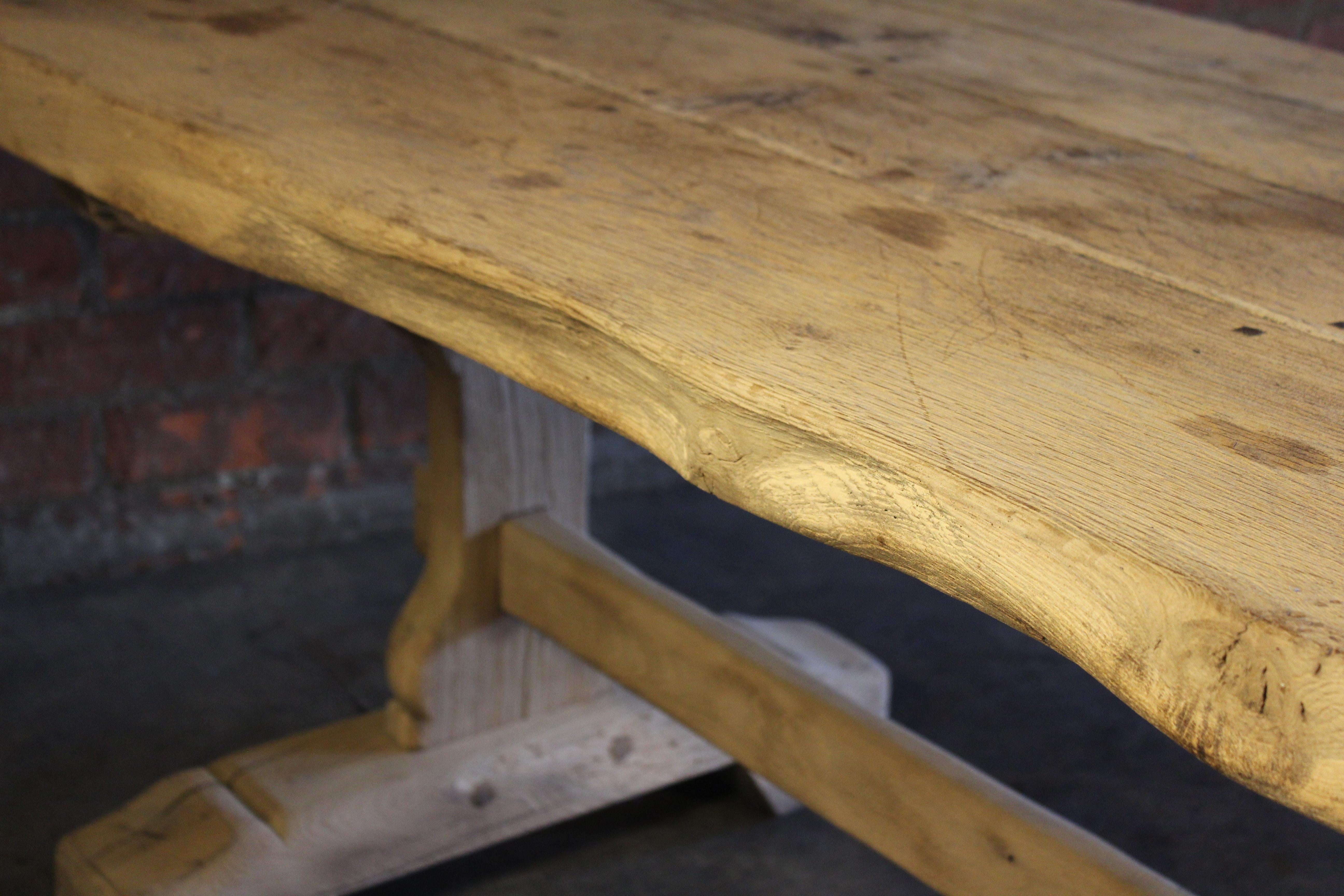 Antique Solid Oak French Farm Table For Sale at 1stDibs