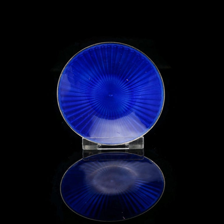 Antique Solid Silver Blue Guilloche Enamel Pin Dish, Henry James ...