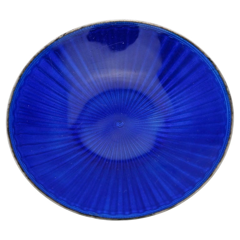 Antique Solid Silver Blue Guilloche Enamel Pin Dish, Henry James ...