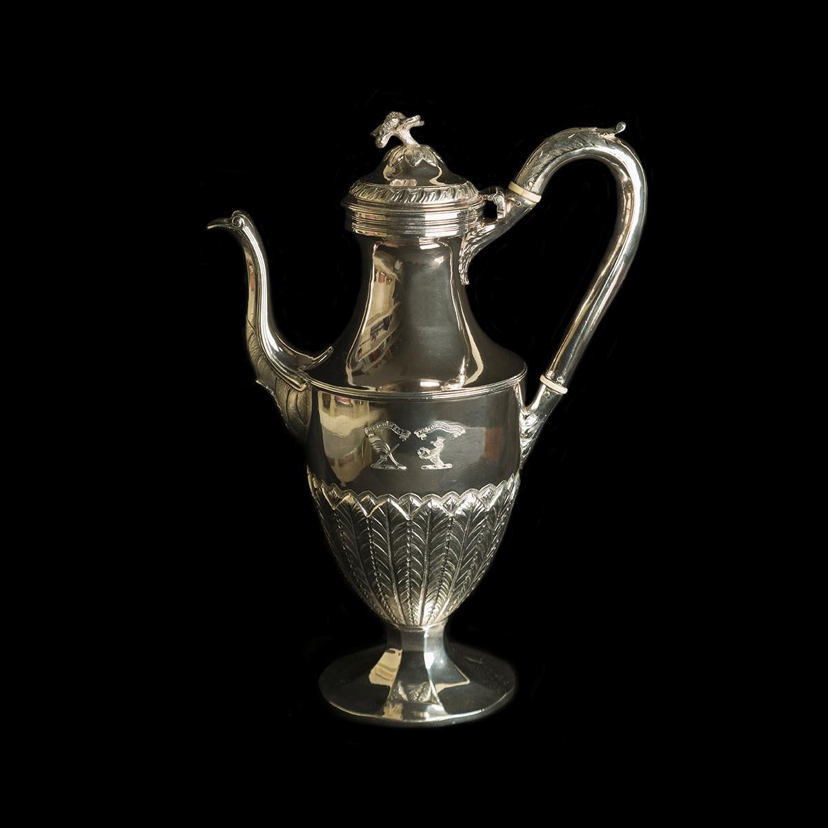 Antique Solid Silver Coffee Pot, London 1827 by Thomas Law For Sale at ...
