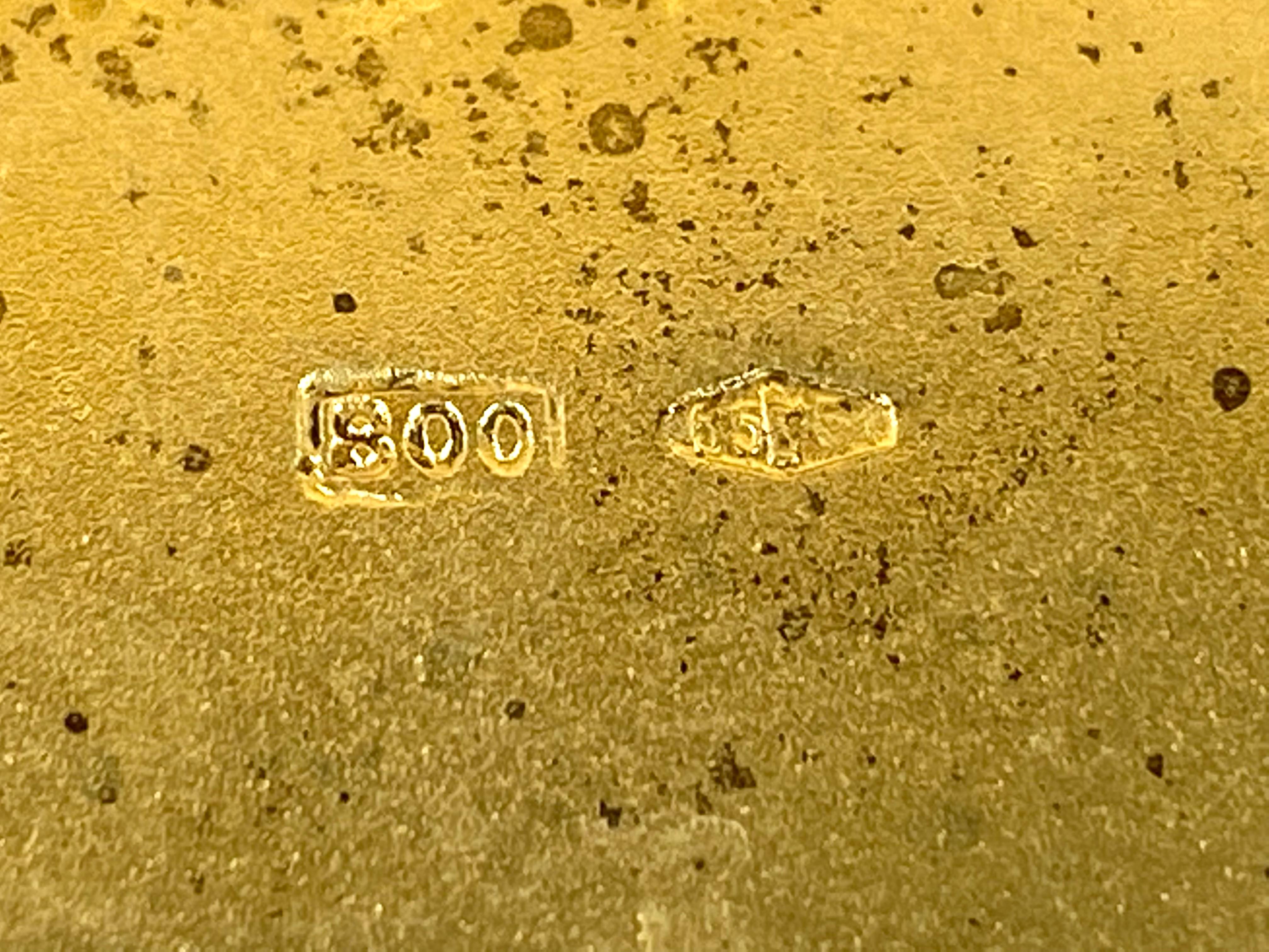 Antique Solid Silver Gilt Snuff Box Art Deco, Circa 1910, Italy at 1stDibs