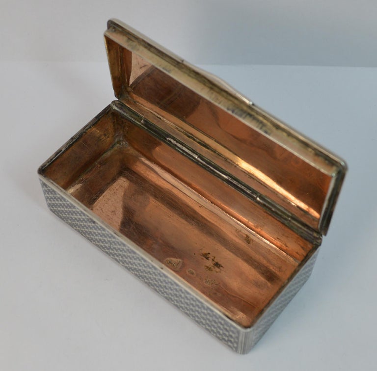 Antique Solid Silver and Niello Enamel Russian ? Snuff Box at 1stDibs