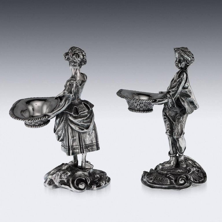 Antique Solid Silver Pair of Figural Salts, Hamilton and Inches, circa ...