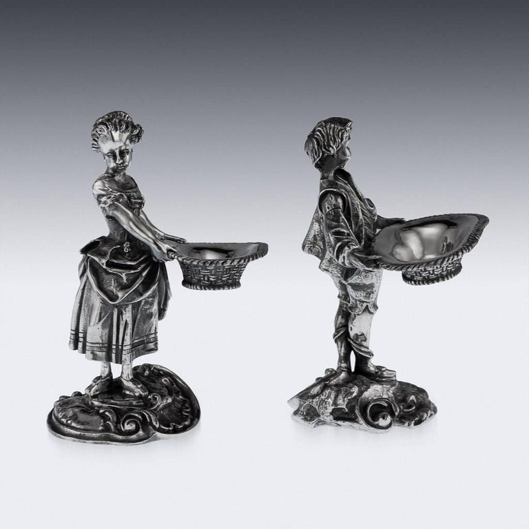 Antique Solid Silver Pair of Figural Salts, Hamilton and Inches, circa ...
