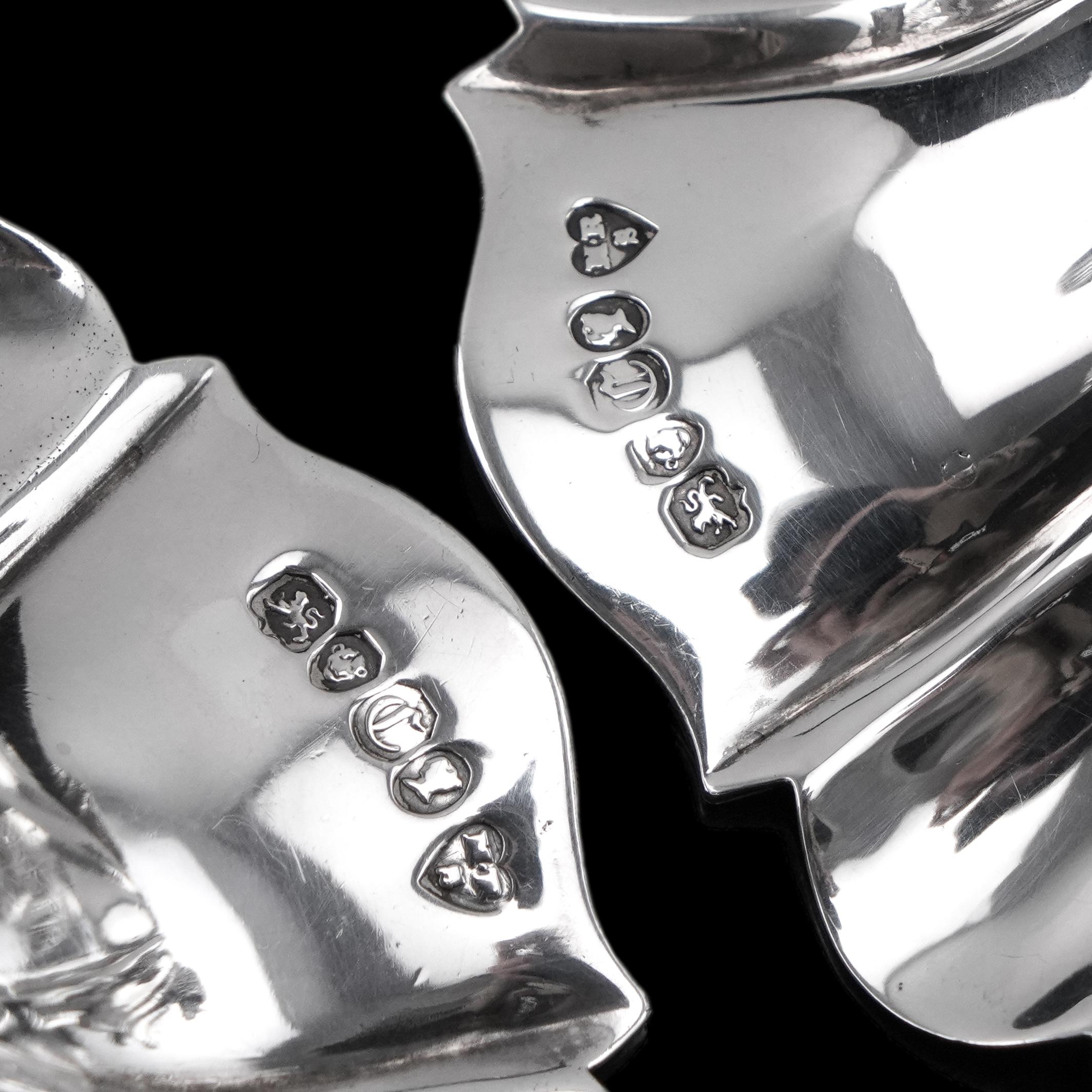 Antique Solid Silver Shell Salt/Butter Dishes in Marvellous Cast Form ...