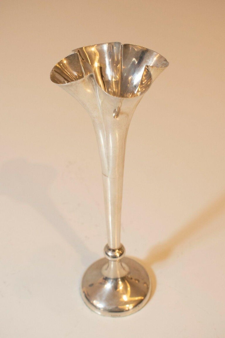 Antique Solid Silver Single Stem Vase For Sale at 1stDibs