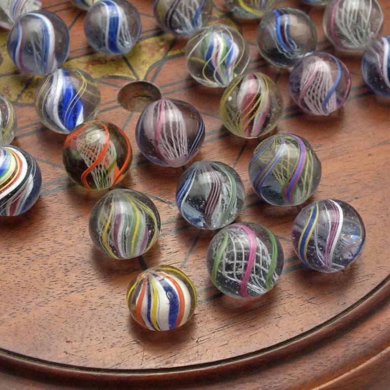 Antique Solitaire Board and 19th Century German Marbles, circa 1870 at ...