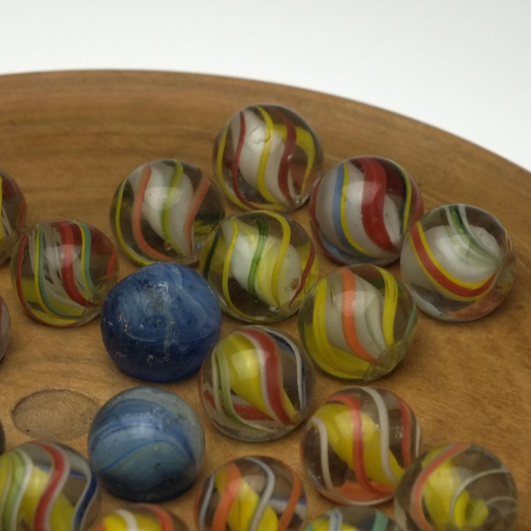 Antique Solitaire Board and 19th Century German Marbles, circa 1870 at ...
