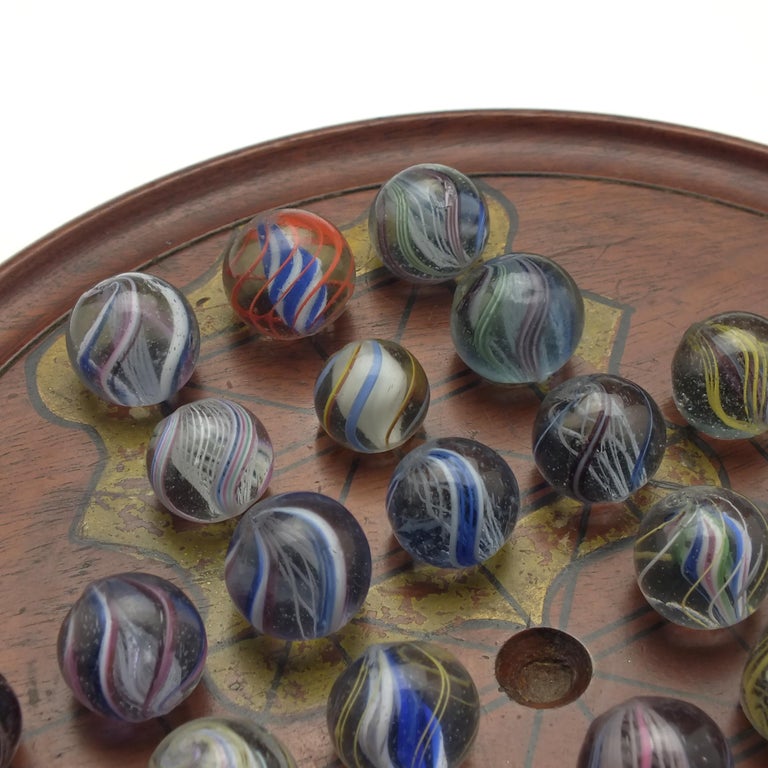 Antique Solitaire Board and 19th Century German Marbles, circa 1870 at ...