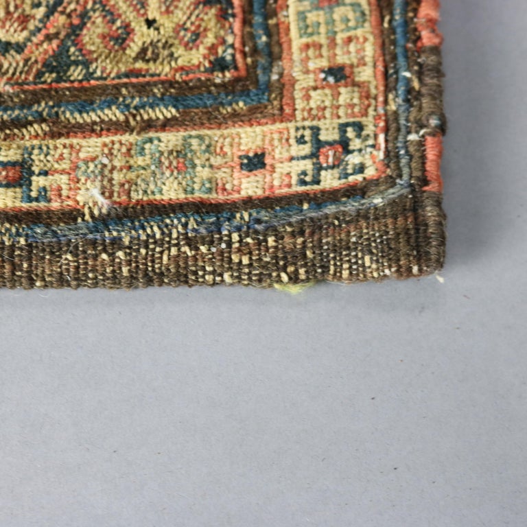 Antique Soumak Oriental Wool Rug, Salt Bag, circa 1920 For Sale at 1stDibs