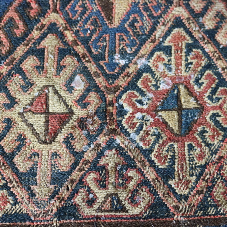 Antique Soumak Oriental Wool Rug, Salt Bag, circa 1920 For Sale at 1stDibs