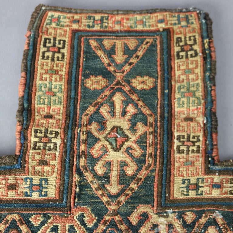 Antique Soumak Oriental Wool Rug, Salt Bag, circa 1920 For Sale at 1stDibs
