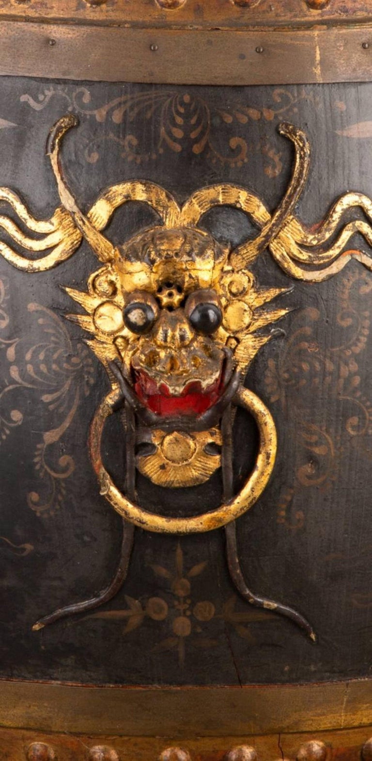 Antique Southeast Asian Dragon Rice Barrel Drum Table at 1stDibs