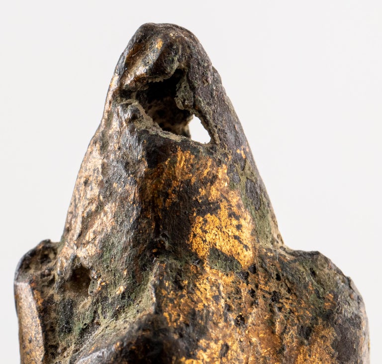 Antique Southeast Asian Gilt Bronze Buddha Head at 1stDibs