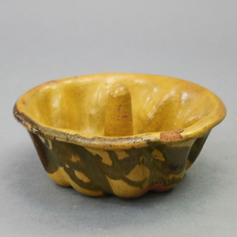 Antique Southern Primitive Hand Painted Redware Food Mold, circa 1850 ...