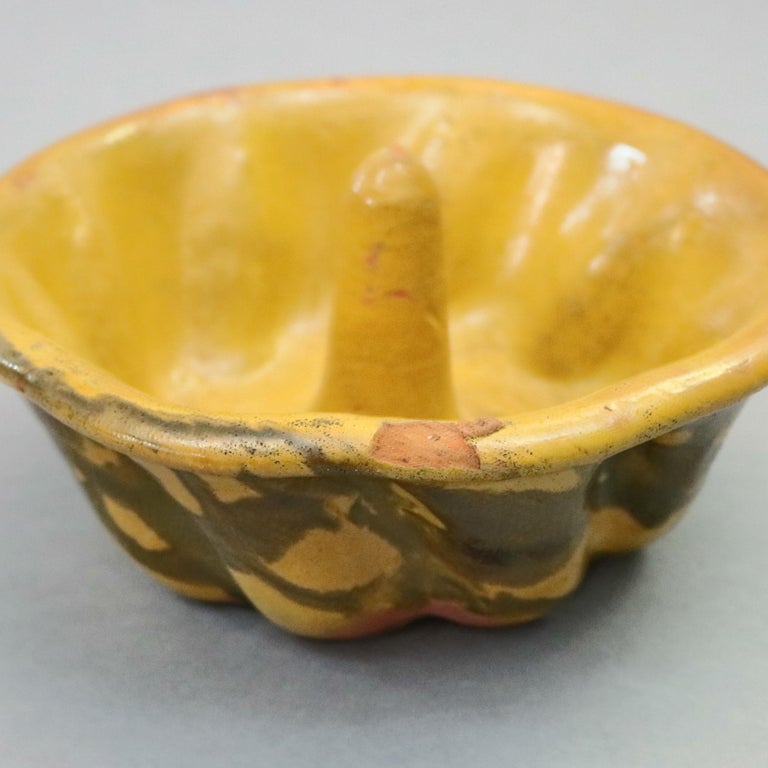 Antique Southern Primitive Hand Painted Redware Food Mold, circa 1850 ...