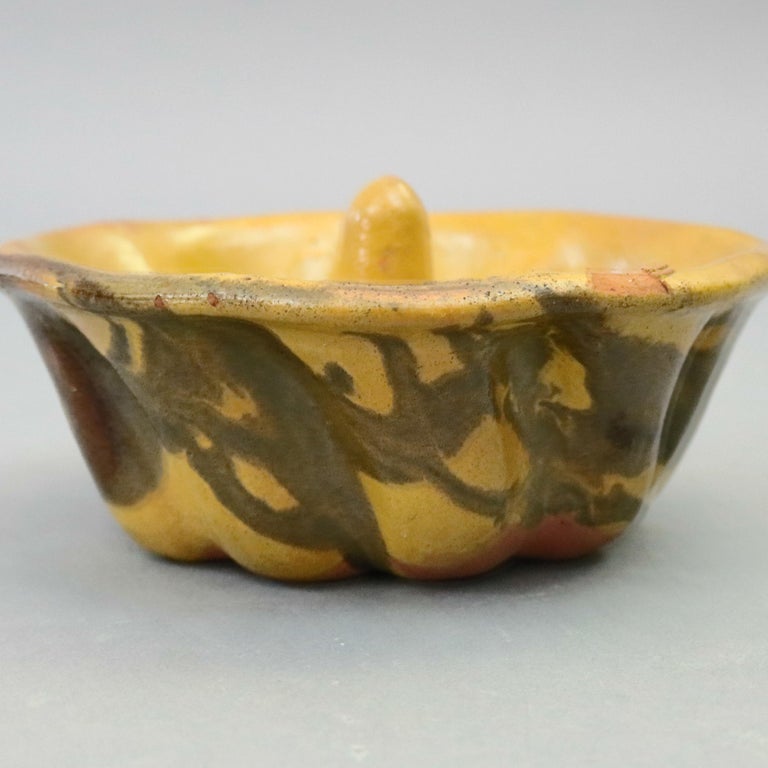 Antique Southern Primitive Hand Painted Redware Food Mold, circa 1850 ...