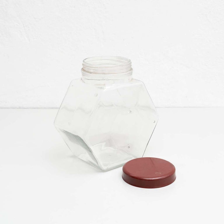 Antique Spanish Capped Glass Container, circa 1950 For Sale at 1stDibs