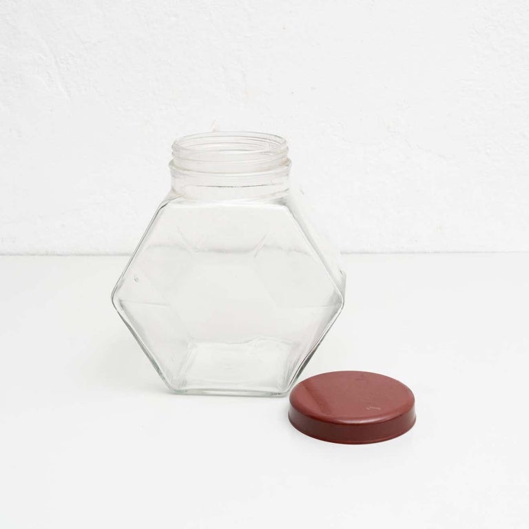 Antique Spanish Capped Glass Container, circa 1950 For Sale at 1stDibs