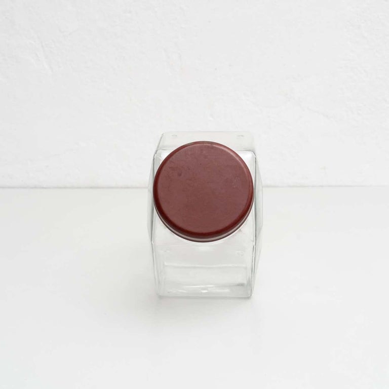 Antique Spanish Capped Glass Container, circa 1950 For Sale at 1stDibs